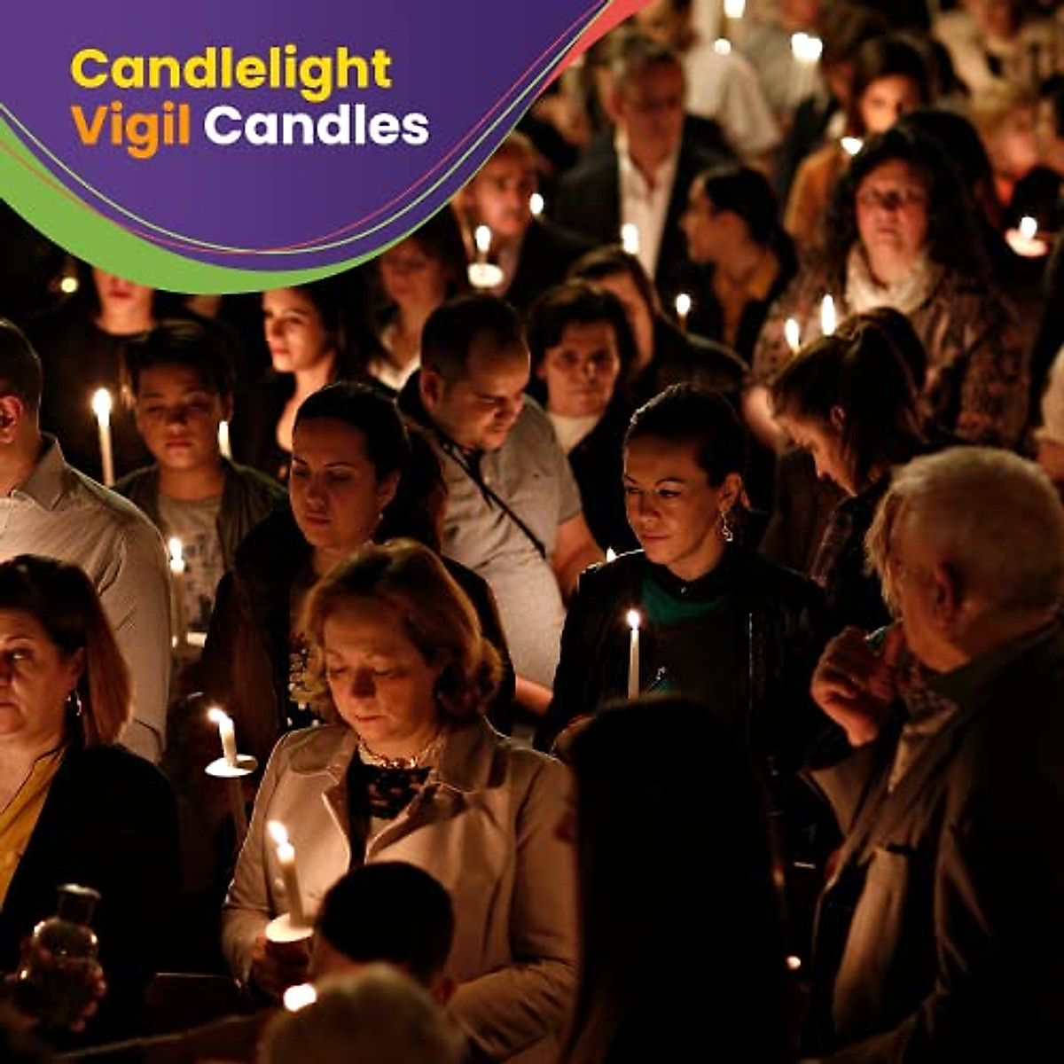 Exquizite 256 Church Candles with Drip Protectors - Hidden Wicks - Light and Burn as Usual - Vigil Candles, Memorial Candles, Congregational Candles, Christmas Eve Candles - 5" H X 1/2" D