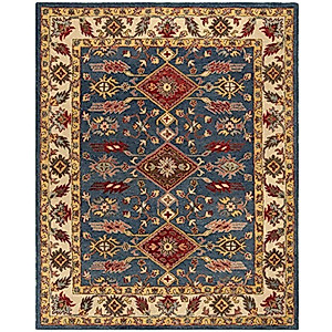 SAFAVIEH Antiquity Collection Area Rug - 6' x 9', Blue & Red, Handmade Traditional Oriental Wool, Ideal for High Traffic Areas in Living Room, Bedroom (AT506M)