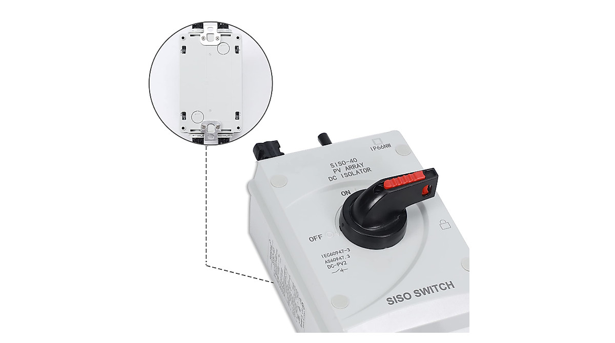 SolarEnz 32A DC Isolator Switch | IP66 Solar Combiner Box