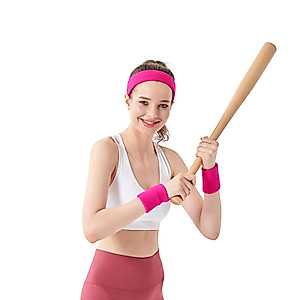 Mallofusa ? 10 PCS Cotton Sports Basketball Headband / Sweatband Head Sweat Band/Brace Gift Party Outdoor Activities (Pink)