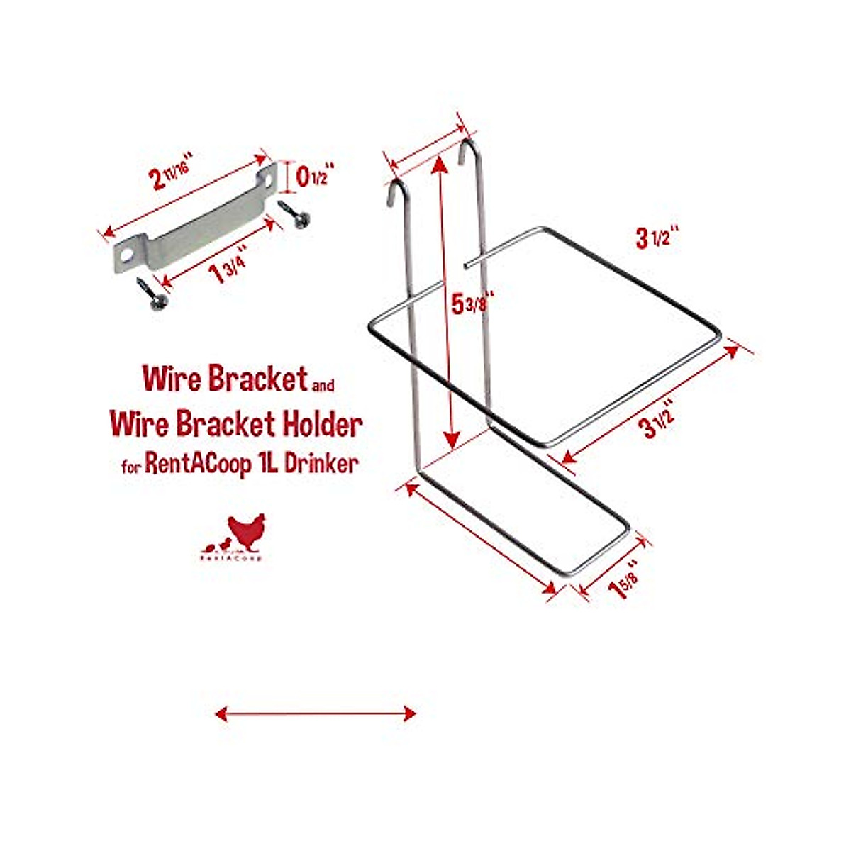 Wire Bracket for Small Animal Drinking Bottle (32 oz/1 Liter)