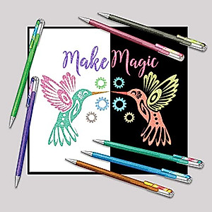 Pentel Hybrid - Dual Metallic Pens - Liquid Gel Rollerball Pens - K110 - Assorted Colours - Set of 8