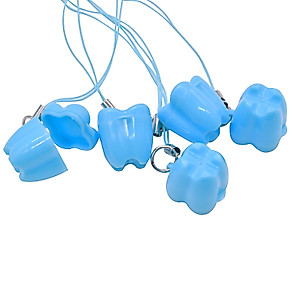Angzhili Plastic Tooth Saver Necklaces Baby Tooth Boxes for Lost Teeth School Tooth Box for Kids (10pcs, Blue)