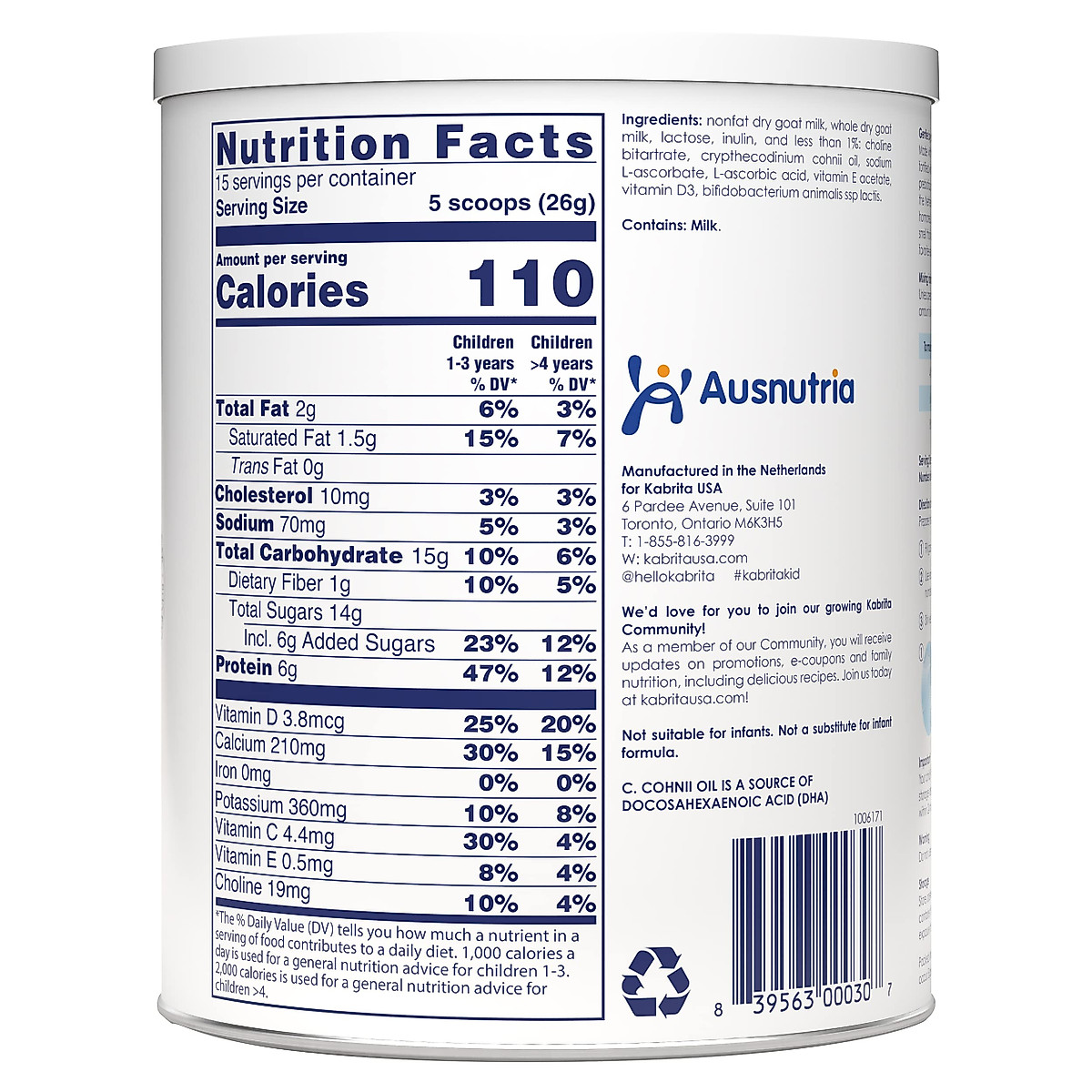 Kabrita Junior Goat Milk Powder for Kids 3pk