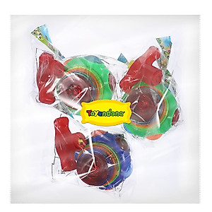 TOYANDONA 3Pcs Spinning Top Toys, LED Light Up Flashing Music Spinning Tops for Kids Gifts Birthday Party Favors Goodie Bag Fillers（Random Color