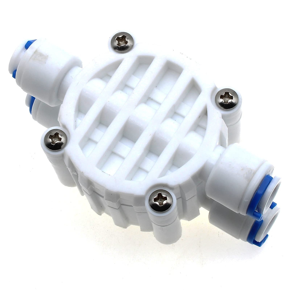 1/4" Tube 4 Way Port Auto Shut Off Valve Quick-Connect Water Systems 1/4" Automatic Shut Off Valve for RO Reverse Osmosis Water Filter System [FDXGYH]