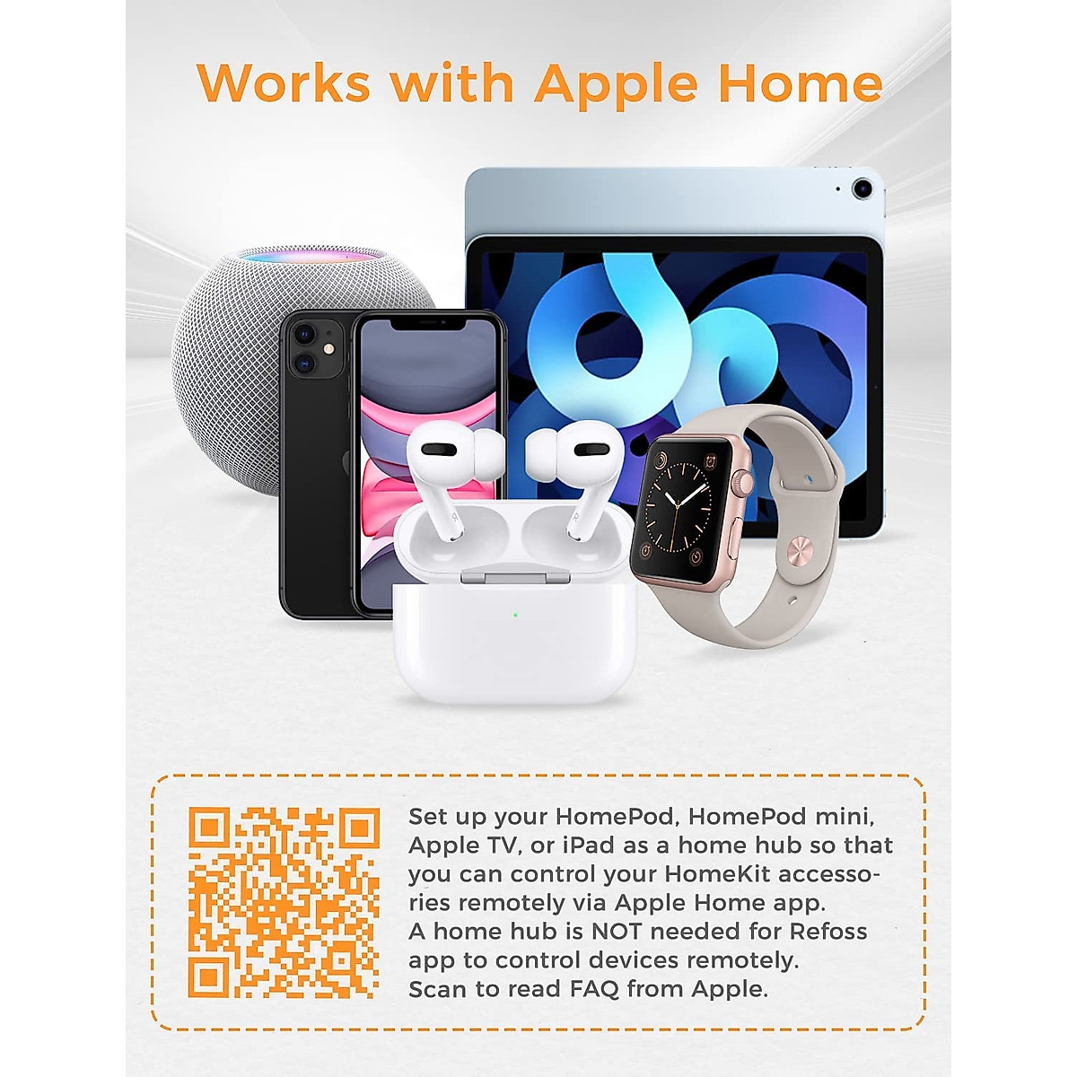 Smart Plug WiFi Outlet Work with Apple HomeKit, Siri, Alexa, Google Home, Refoss Smart Socket with Timer Function, Remote Control, No Hub Required, 15A, 2 Pack