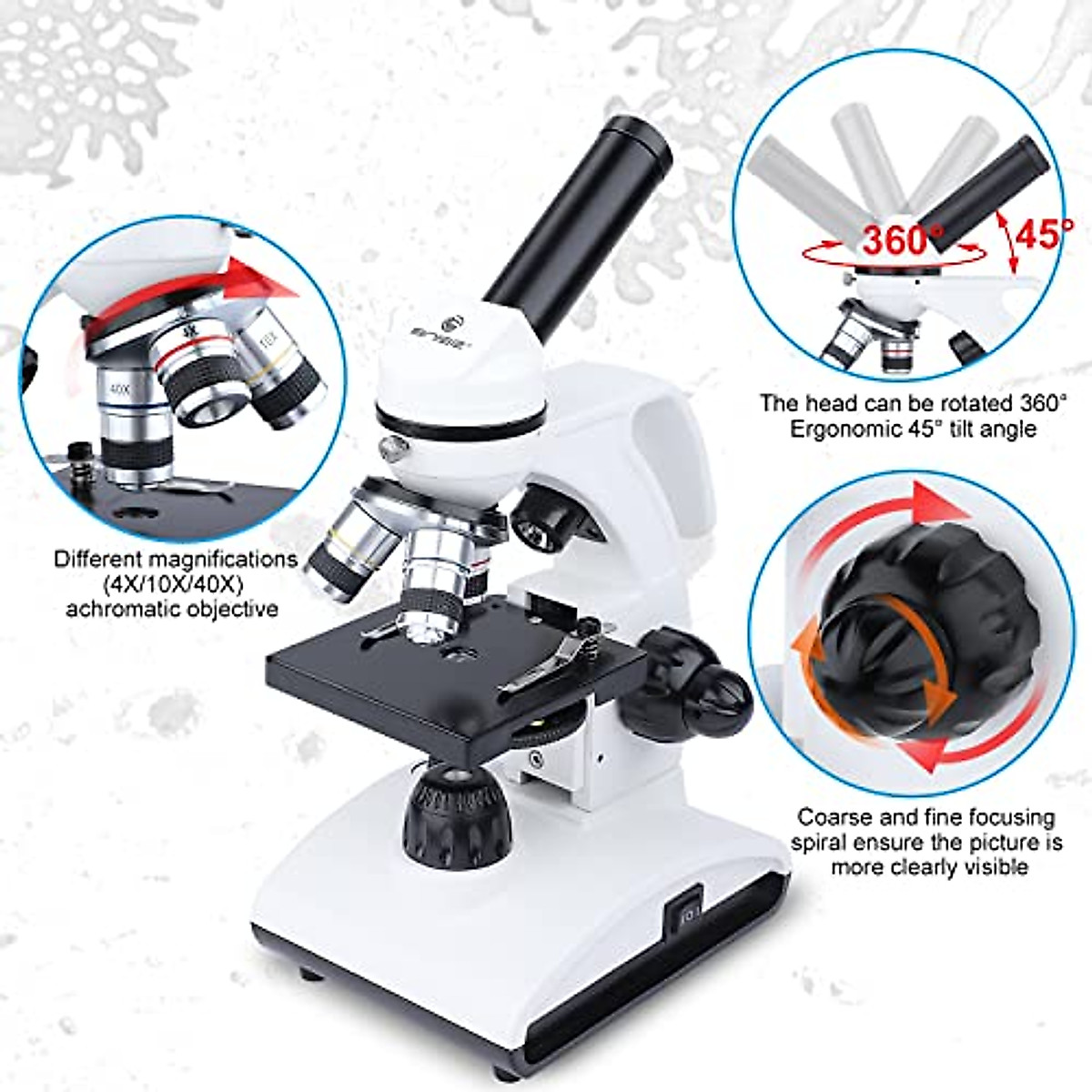BNISE 100x-2000x Biological Microscope for Science & STEM