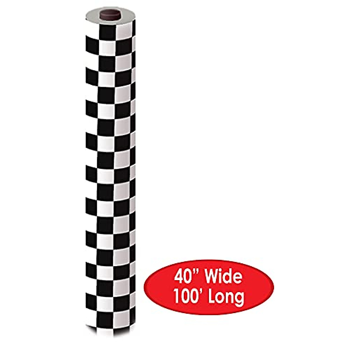 Checkered Table Roll (black & white) Party Accessory (1 count) (1/Pkg)