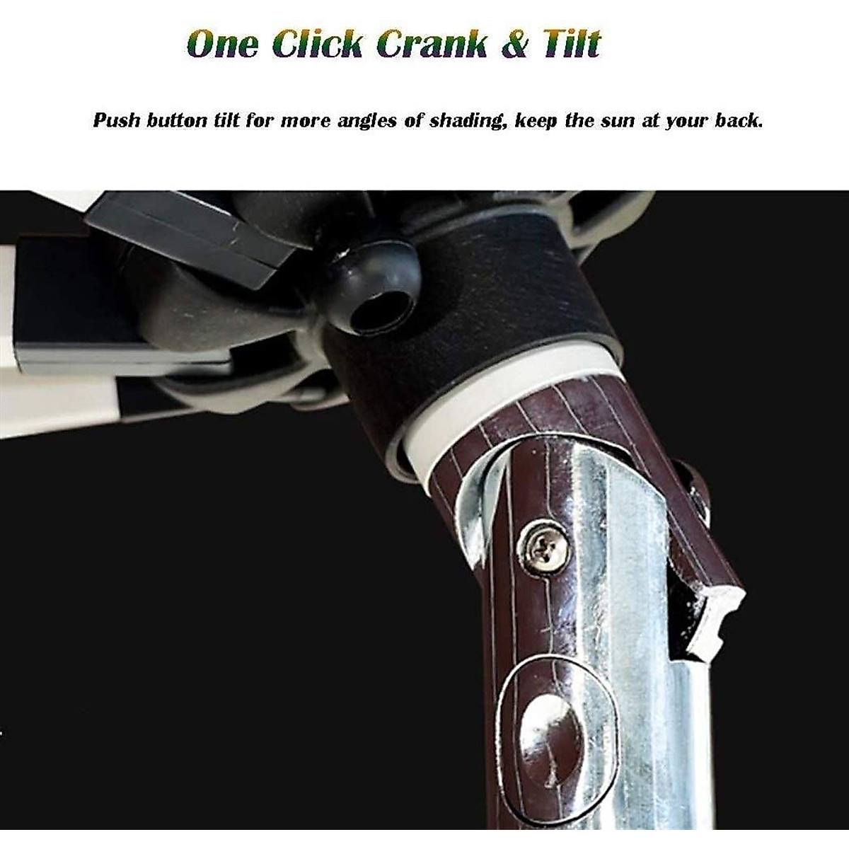 ROLTIN Outdoor Garden Parasols 10ft Outdoor Patio Umbrella with Solar LED Lights and Tilt, Garden Parasols for Pool/Lawn/Beach, Without Base