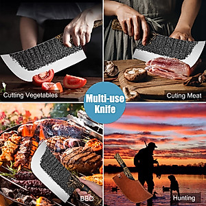 univinlions Meat Cleaver Butcher Knife Bone Cleaver Knife Heavy Duty Bone Chopper Knife with a Sheath for Kitchen Outdoor Birthday Christmas Gift Idea Men