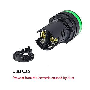 uxcell 4Pcs Green Indicator Light AC/DC 110V, 22mm Panel Mount, for Electrical Control Panel, HVAC, DIY Projects