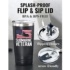 Onebttl Submarine Gifts for Veteran, Insulated Stainless Steel Wine Tumbler with Lid and Straw, Vintage gifts for Submarine Veteran on Birthday, Christmas, 20 oz, Just a Boy Who Loves Titanic