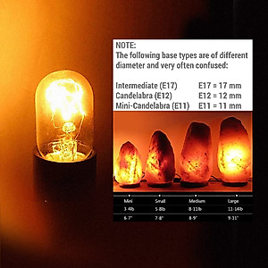 Parts Express Himalayan Salt Lamp Bulbs Original Salt Lamp, 6Pack E12 Candelabra Base Replacement Light Bulbs, 15 Watt Incandescent Bulbs for Plug-in Night Light (6, E12 15W T20)