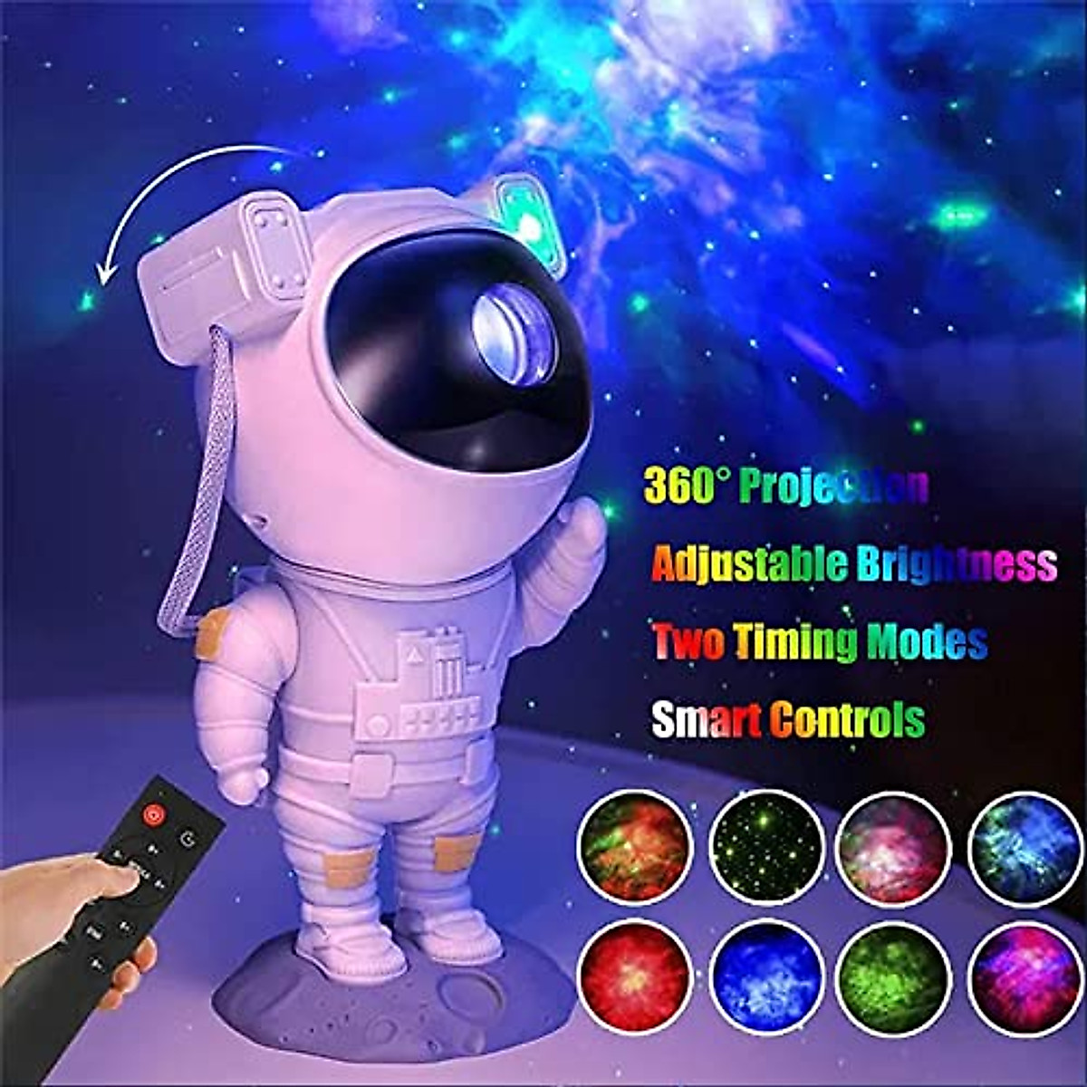 Pleshy Spacebuddy Projector, Pleshy Spacebuddy, Light Projector for Bedroom , Astronaut Star Night Light Projector, Night Light Projector for Kids, Adult (1 pcs Black-Gold)