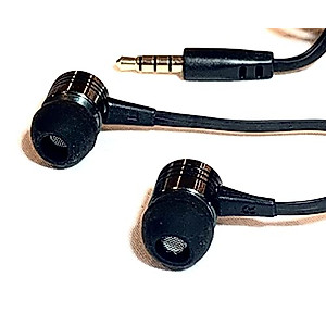 Merkury Metallic in-Ear Earbuds with Microphone and Remote Wired Crystal Clear Sound 3.5MM Noise Isolating Earbuds