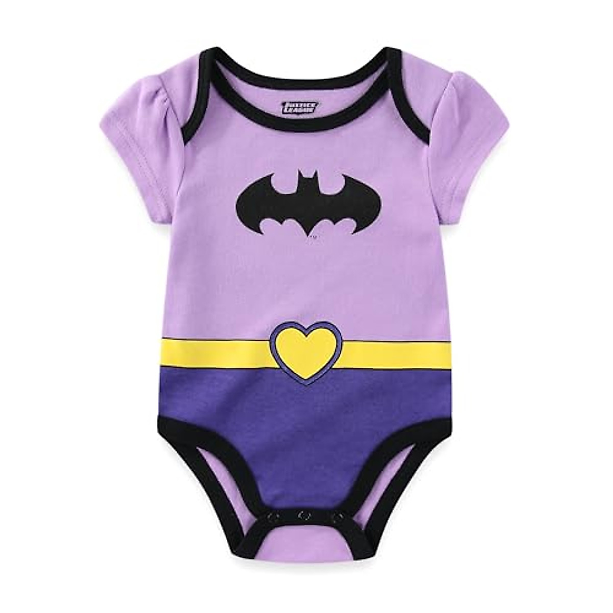 WARNER BROS DC Comics Girls Short Sleeve Bodysuit 5 Pack for Newborn and Infant