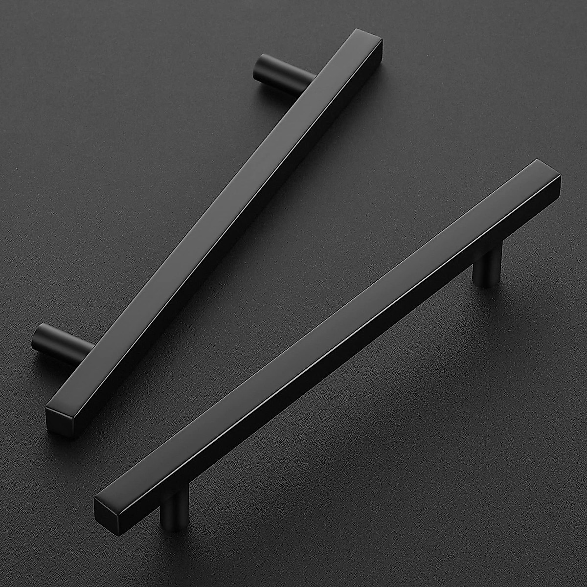 Ravinte 10 Pack 8-13/16" Square Cabinet Pulls Matte Black Stainless Steel Kitchen Cupboard Dresser Handles Cabinet Handles 8-13/16" Length, 6-1/4" Hole Center