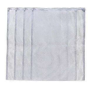 ALEGI Large Filter Media Bags,Aquarium Mesh Bags with Plastic Zipper,White Net Bags for Bio Balls, Ammonia Remover 17.8" by 13.5" (4pcs)