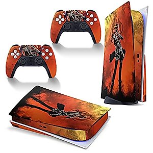 PlayStation 5 optical drive version sticker protective cover, DarkKnight Hero Soul ps5 controller protective shell (compatible with ps5 optical drive)