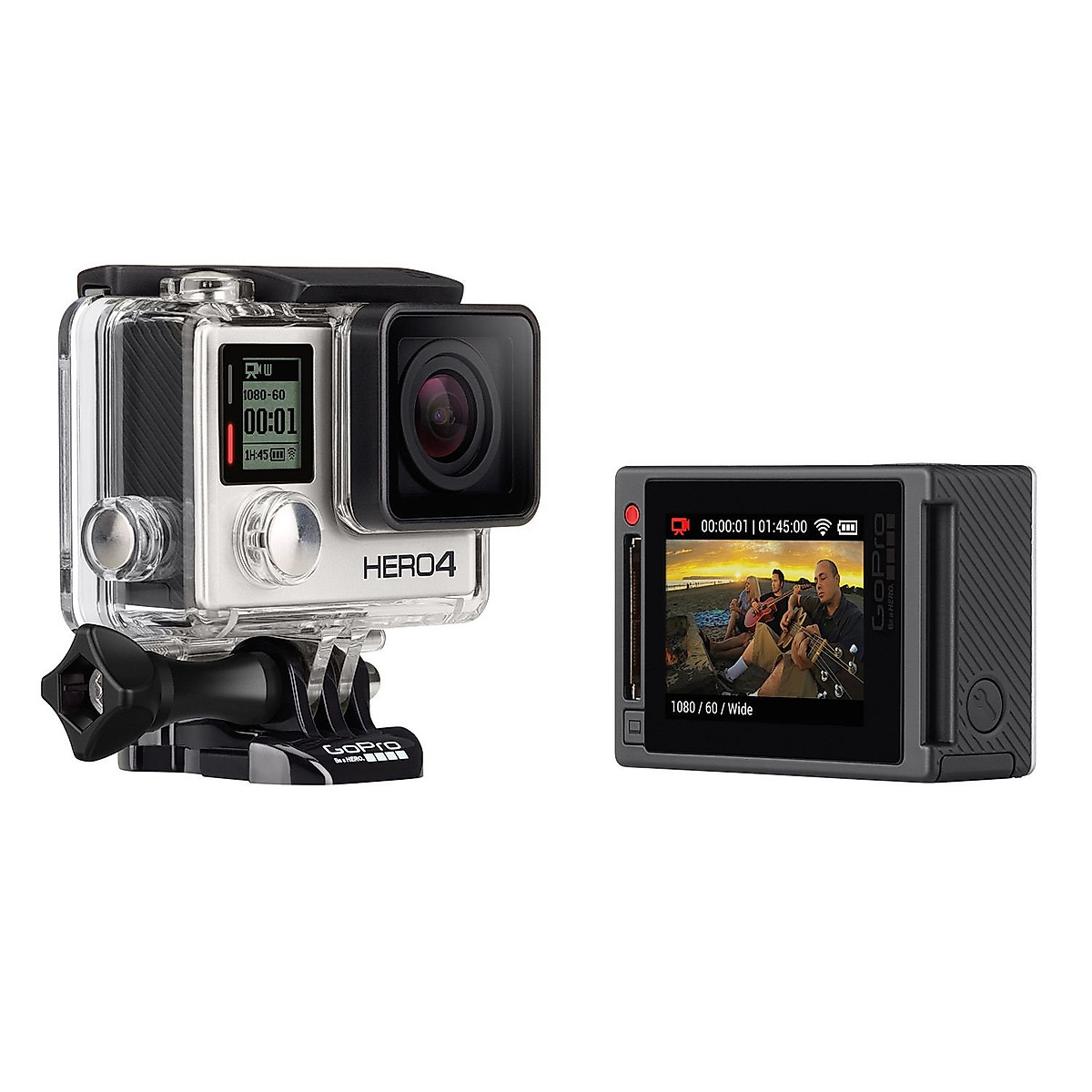 GoPro Hero 4 Silver Edition 12MP Waterproof Sports & Action Camera Bundle with 2 Batteries