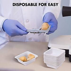 Young4us 7ml 100ml Weigh Boat Set, 100 Pack Small & Large Lab Weighing Dishes for Measuring, Storing, Mixing Powders & Liquids with Easy Pour Design Disposable Mini Plastic Square Dish Scale Tray