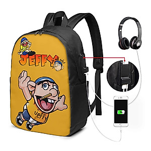 Woodyotime Sml Jeffy Fashionable Computer School Backpack With Usb Port,Travel Business Work Backpack For Adult Women Men