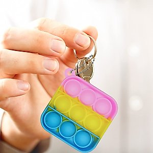 30 Pcs Mini Pop Bubble Fidget Toys, Silicone Keychain Small Pop Bulk for Party Favors, Classroom Prizes, Reliever Hand Toy Goodie Bag Stuffers Halloween Christmas Birthday Gifts for Kids Students