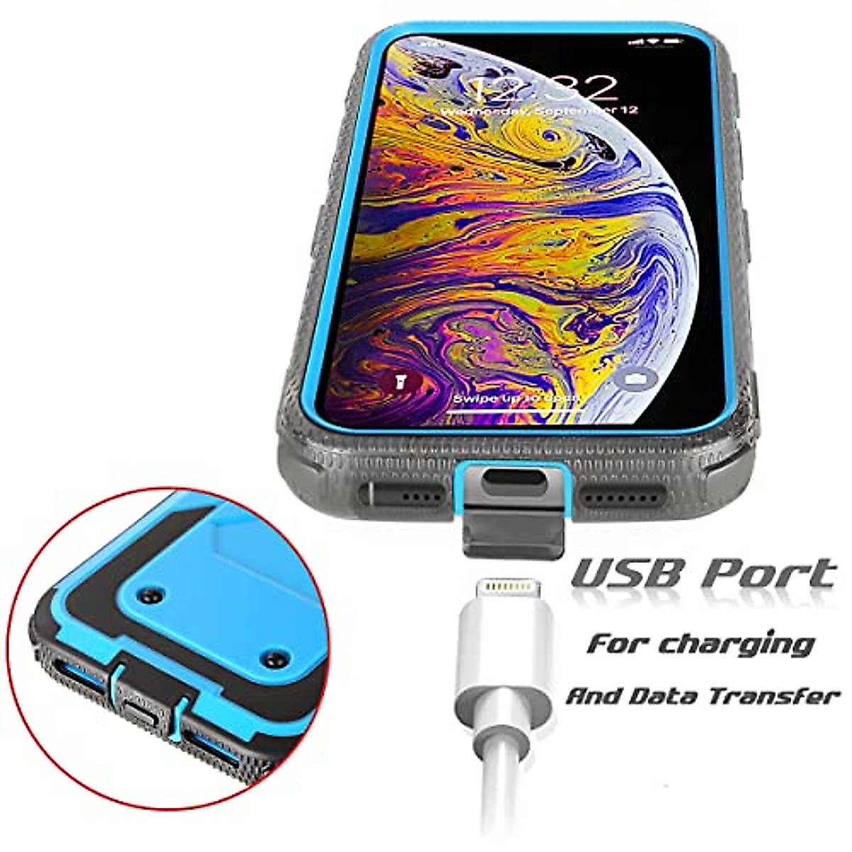 Asuwish Phone Case for LG V60 ThinQ V60ThinQ 5G G9 Thin Q Cover Hybrid Rugged Shockproof Hard Drop Proof Full Body Protective Heavy Duty Mobile Cell Accessories LGV60 V 60 60ThinQ 60V Women Men Blue