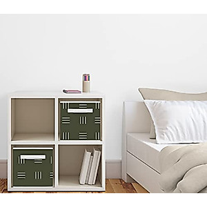 Sweet Jojo Designs Hunter Green Boho Mudcloth Foldable Fabric Storage Cube Bins Boxes Organizer Toys Kids Baby White Bohemian Woodland Tribal Southwest Mud Cloth Hatch Gender Neutral Safari Jungle