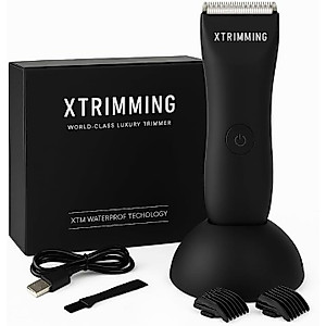 Xtrimming Pubic Hair Trimmer for Men - Waterproof Electric Body Trimmer for Men - Body Hair Trimmer for Men - Great Hair Razor Hygiene Fully, Cordless Trimmer, Rechargeable & Smooth Body Shaver