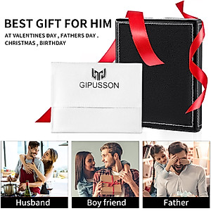 Mens Wallet for Apple AirTag, RFID Blocking Minimalist Front Pocket Air Tag Wallet, Large Bifold Mens Wallet RFID Blocking with ID Windows