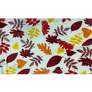 Décor&More Autumn Harvest Fallr Collection Festive and Cuddly Holiday Microplush Throw Blanket (50" x 60") -Autumn Leaves