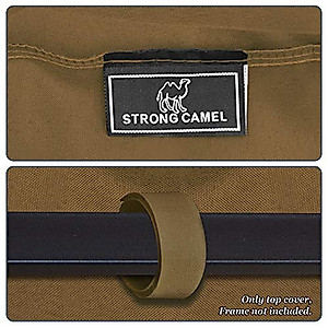 STRONG CAMEL 10x10 Canopy Replacement top Gazebo Canopy Top Patio Pavilion Cover Sunshade Pplyester Single Tier-Brown