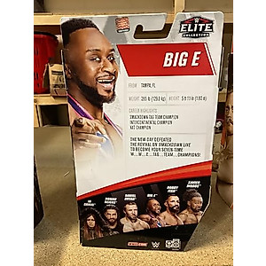 WWE Big E Elite Series #79 Deluxe Action Figure with Realistic Facial Detailing, Iconic Ring Gear & Accessories