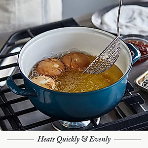 Merten & Storck German Enameled Iron, Round 5.3QT Dutch Oven Pot with Lid, Aegean Teal