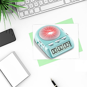 Ygoyqeut Large Button Silent & Lock Functions Dight Timer, Countup/ Countdown Timer for Kids, Digital Kitchen Timer, Cute Time Management Tool for Study, Classroom, Cook, Meditation