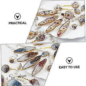COHEALI 1 Set Crystal Hair Clips Stencils for Crafts Resin Tray Molds Resin Hair Clip Mold Hairpin Casting Molds Hairpin Mold Pendant Epoxy Resin Jewelry Irregular Silica Gel