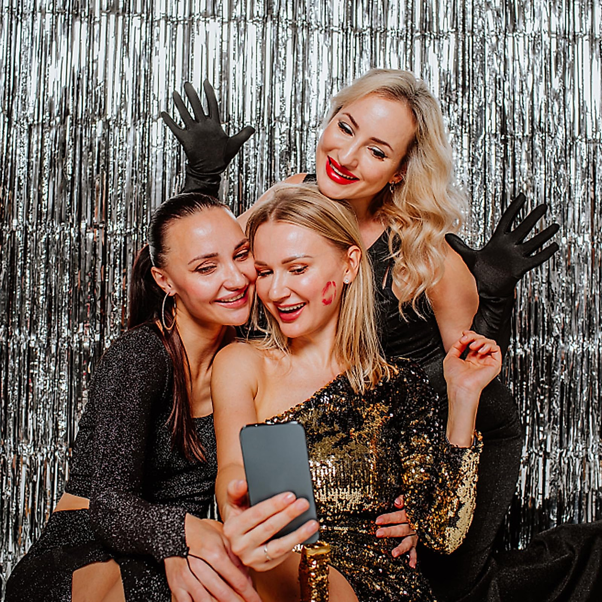 20 Pack Foil Curtain Backdrop Silver Metallic Tinsel Foil Fringe Curtains Photo Booth Props for Birthday Wedding Engagement Baby Shower Bachelorette Christmas Holiday Celebration Party Decorations