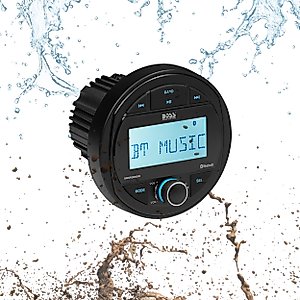 BOSS Audio Systems MGR300B Marine Boat Stereo Sound System Head Unit - No CD Player, Bluetooth Audio, IPX5 Rated, USB, MP3, AM/FM Radio Receiver