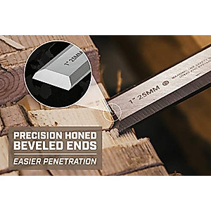 Spec Ops Tools Wood Chisel, 1" Blade, High-Carbon Steel Blade, Shock-Absorbing Grip