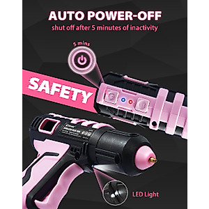 EZARC Cordless Hot Glue Gun, 15s Heating Fast Glue Gun Kit with 30 Pcs Mini Glue Gun Sticks, Automatic-Safety-Power-Off, Built-in 2500 mAh Lithium-ion for Art, Crafts, Decorations, Home Repairs