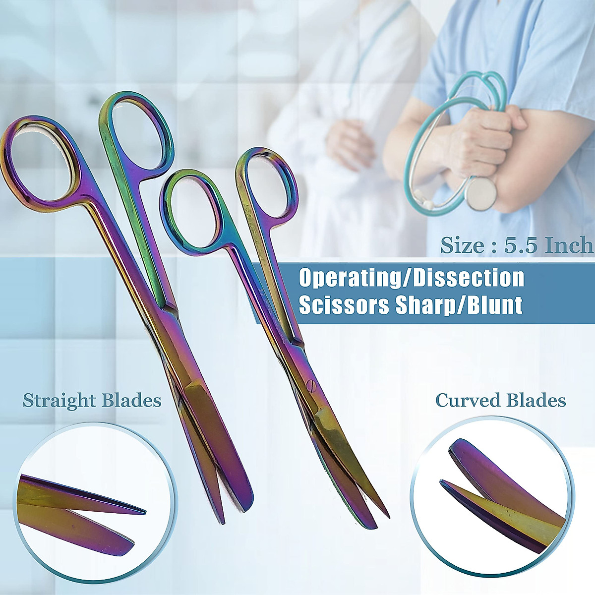 A2ZScilab-Dissection Kit -Multi Rainbow Color 23 Pcs Advanced Lab Dissection Kit- for Anatomy & Biology Students, Lab, Veterinary, Botany-12 Stainless Steel Instruments + Bonus Scalpel Handle & Blades
