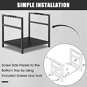 Goplus 16 Inch Small Firewood Rack, Indoor Outdoor Decorative Firewood Log Holder with Easy-to-Grab Handle & Raised Base, Heavy Duty Steel Wood Storage Stacker for Fireplace Fire Pit Fire Stove Patio
