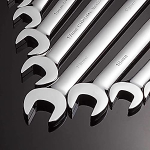 Qnkaa Ratchet Wrench Set Metric Spanner Kit 12 Piece 8-19mm, Roll Bag Packed, Perfect for Home, Bike, and Car Repair