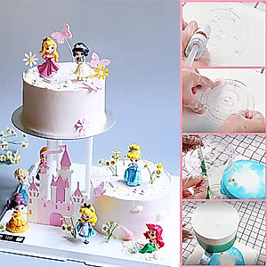 Ziqi 80 Pieces Plastic Cake Dowel Rods Set, 40 White Sticks Support with 10 Separator Plates for 4, 6, 8, 10, 12 Inch, 30 Clear Stacking Dowels Tiered Cakes