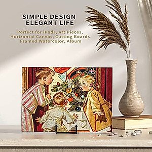 IPAME Plate Stands for Display - 6 Inch Metal Square Wire Holder Stand + Picture Frame Stand Holder Easel for Book, Decorative Plate, Plaque, Photo, Platter (Black 2 Pack)