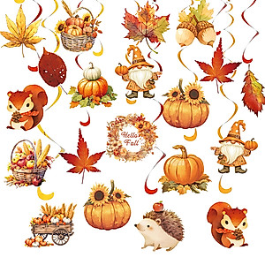 Fall Party Decorations Fall Hanging Swirl Ceiling Decorations Autumn Fall Decorations for Home Thanksgiving Decorations Indoor Harvest Halloween Decor for Classroom Office Baby Shower Birthday