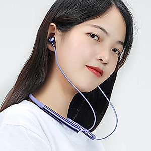 Sports Wireless High-Power Bluetooth Earphones - Double Ear Neck Hoop Ear Neck-Mounted Earphones - Neckband Headset with Built-in Noise Cancelling Microphone - Hi-Fi Stereo Gaming