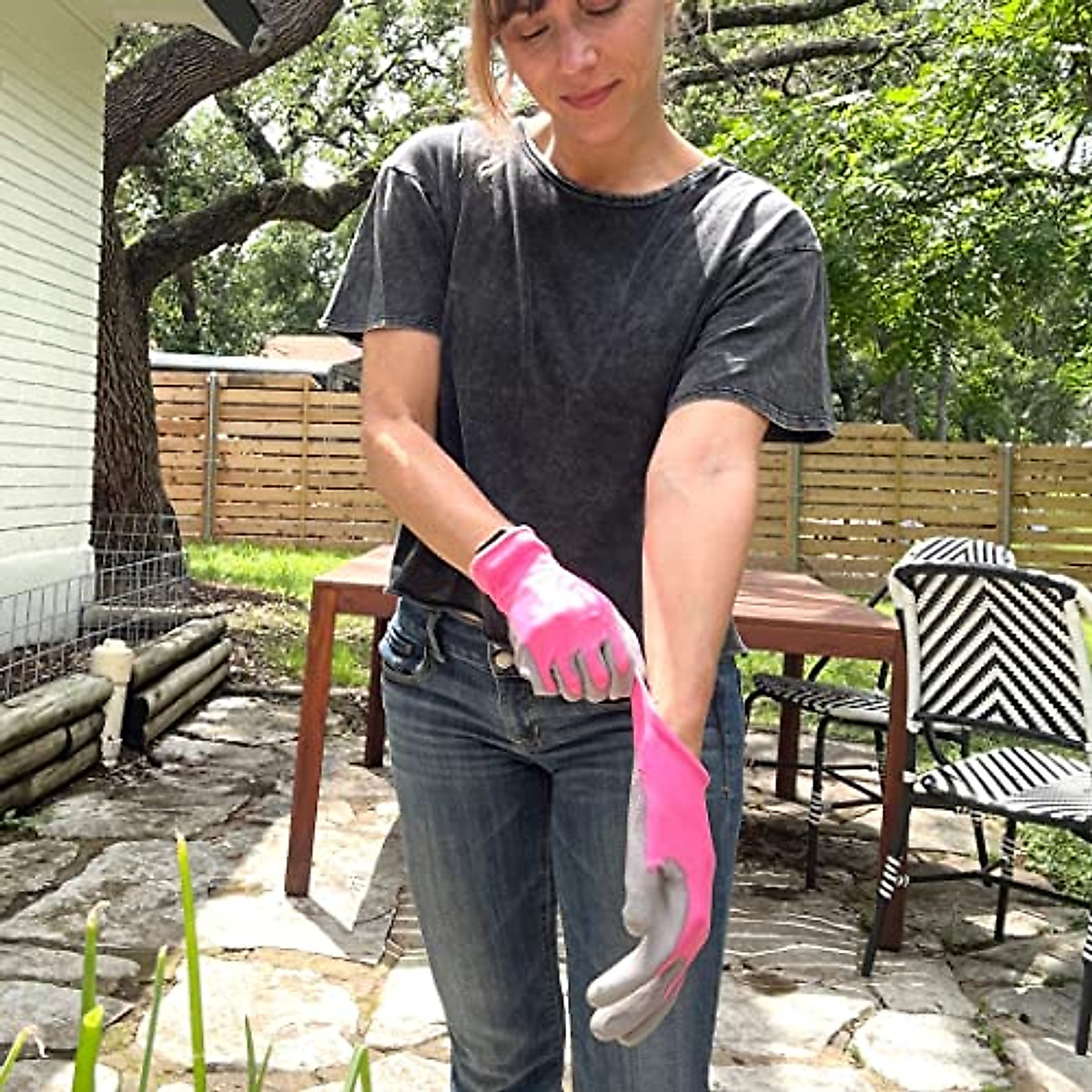 Wells Lamont 3 Pair Pack Women’s Gardening Gloves | PU Coated Grip Work Gloves| Each Pack Includes Pink, Green, Purple | Medium (413MF)